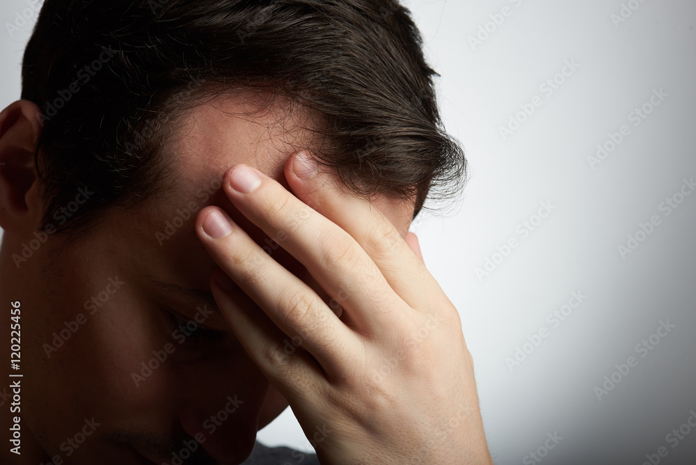 man hiding his face Stock Photo | Adobe Stock
