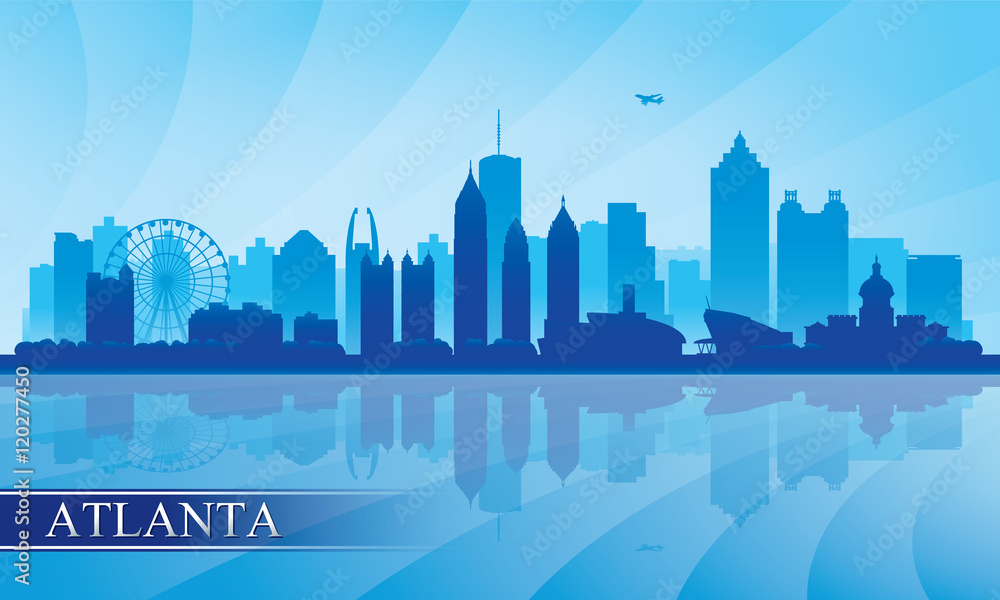 Atlanta city skyline silhouette background Stock Vector | Adobe Stock