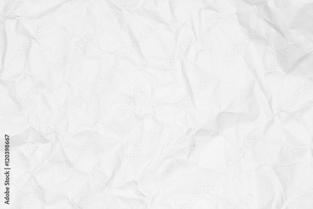 Crumpled white paper texture or paper background for design with copy ...