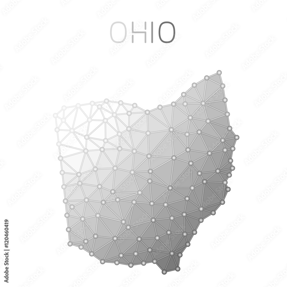 Ohio polygonal vector map. Molecular structure US state map design ...