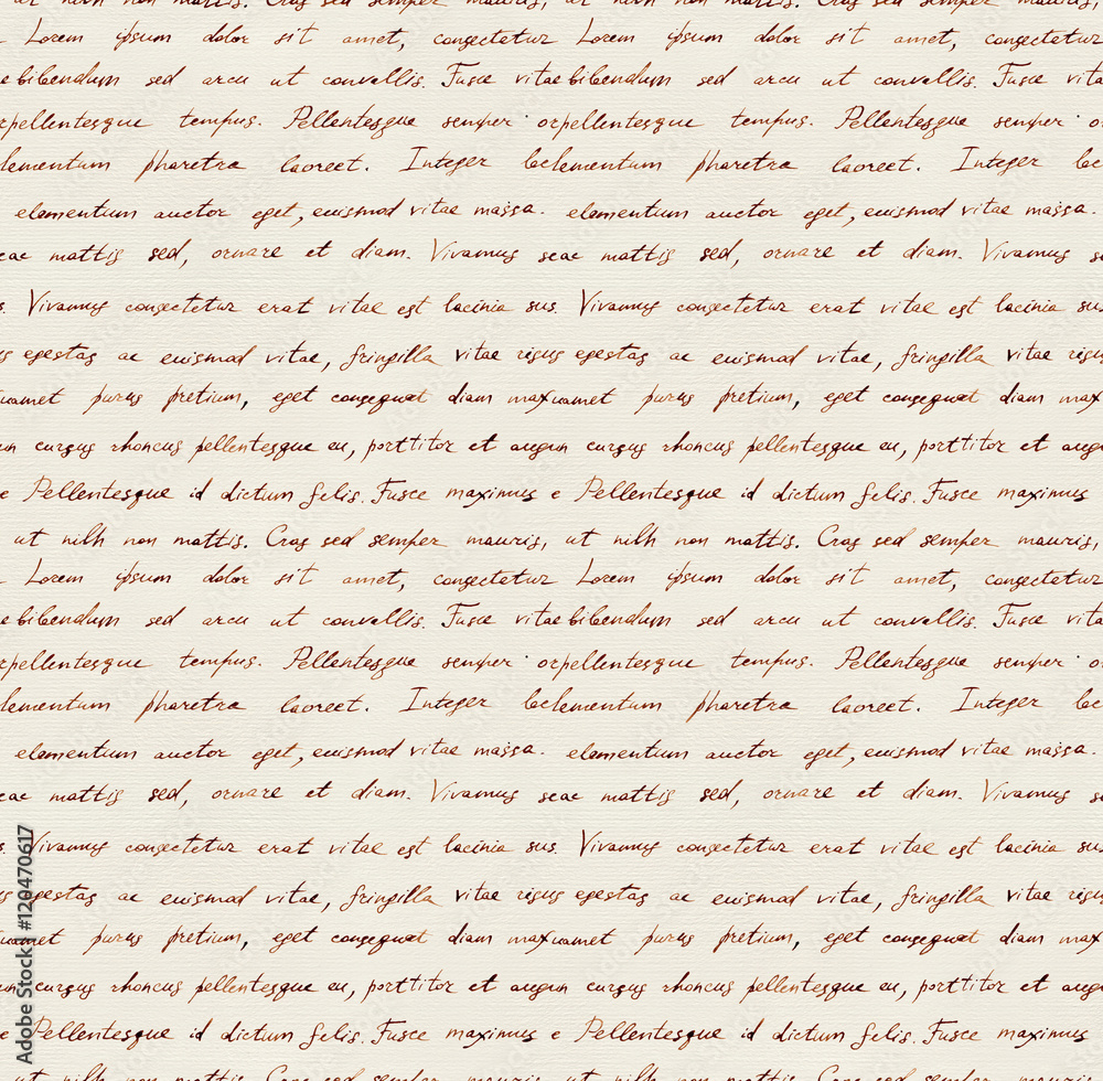 Hand written letter - seamless text Lorem ipsum. Repeating pattern ...