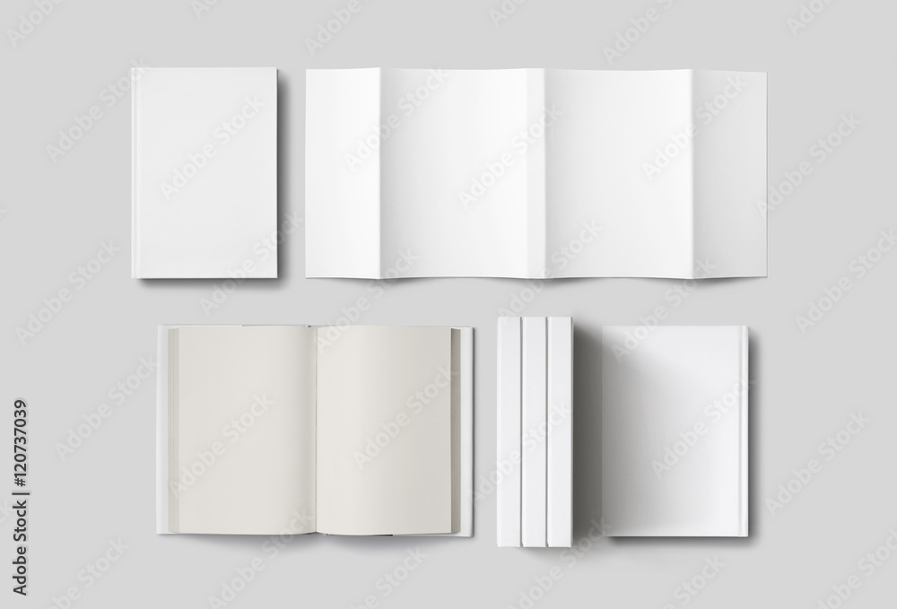 Photorealistic Book Mockup on light grey background. 3D illustration ...