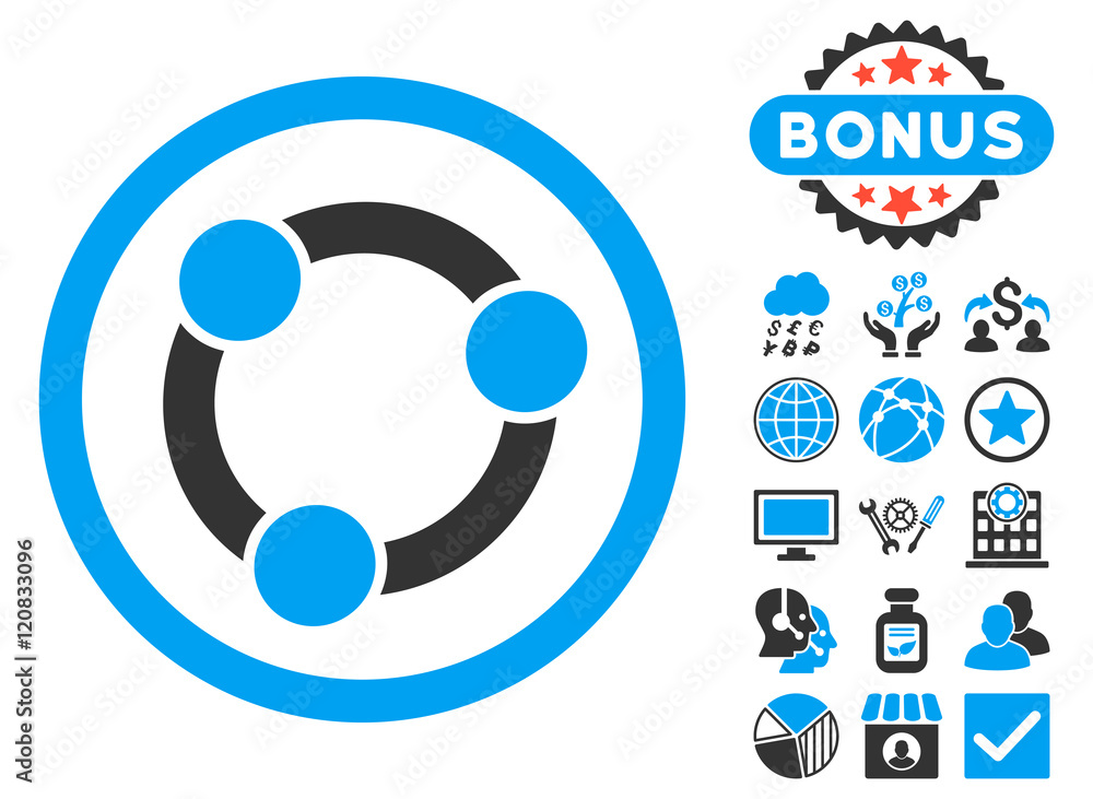 Collaboration icon with bonus images. Vector illustration style is flat ...