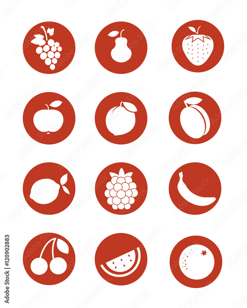 Pictograms of fruits. Fruit symbols Stock Vector | Adobe Stock