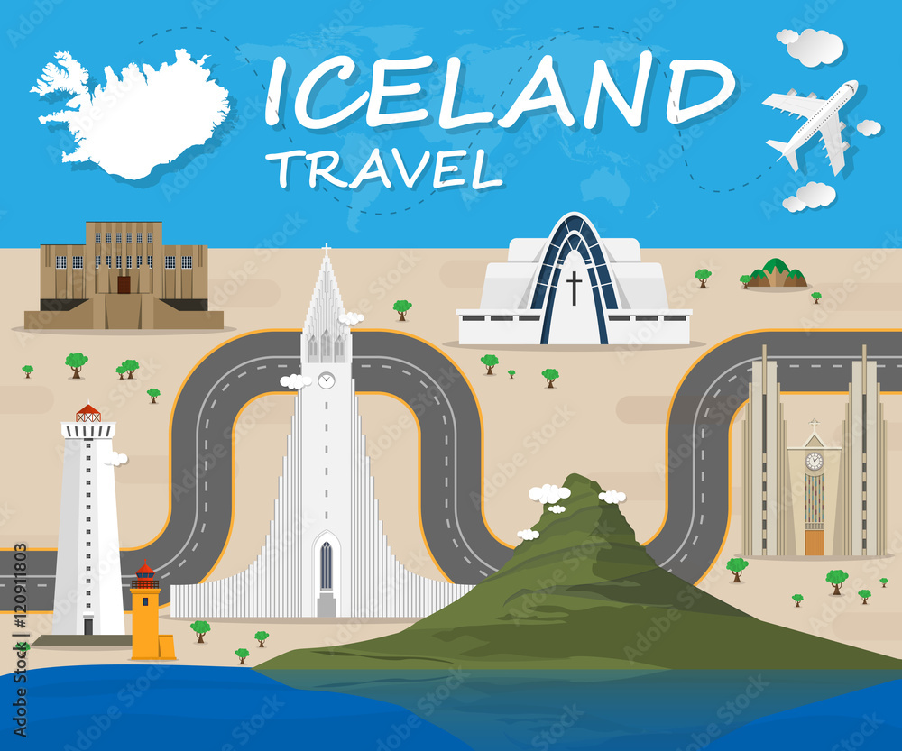 Iceland Landmark Global Travel And Journey Infographic Vector De Stock ...