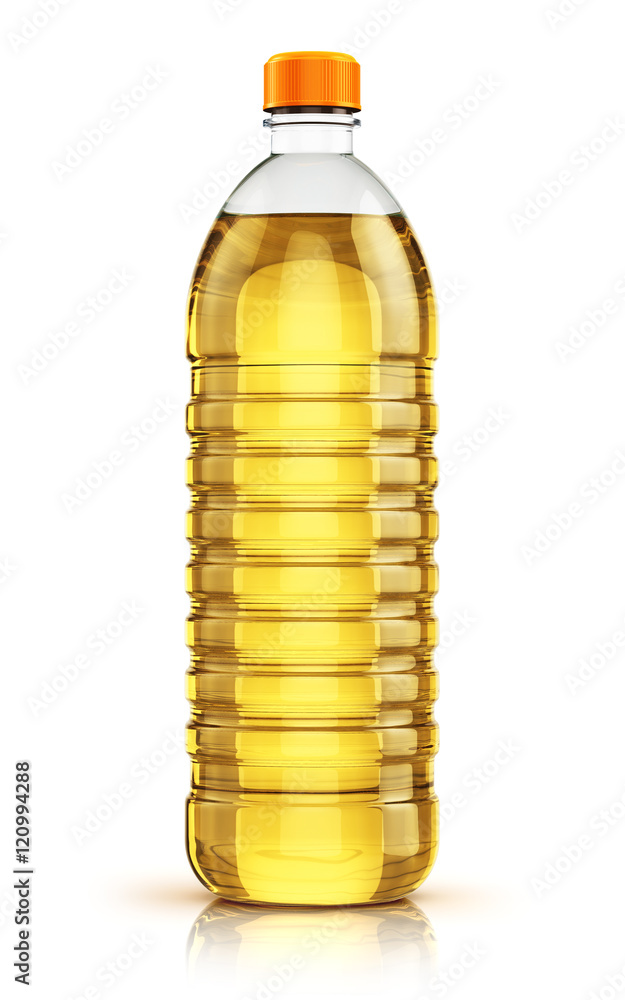 Plastic bottle of vegetable cooking oil Stock Photo | Adobe Stock