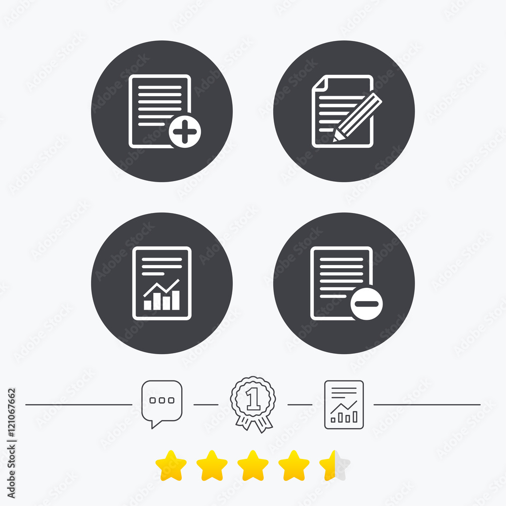 Document icons. File with chart graph. Stock Vector | Adobe Stock