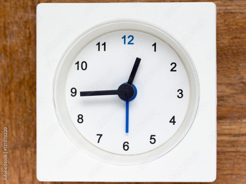 Series of the sequence of time on the simple white analog clock Stock ...