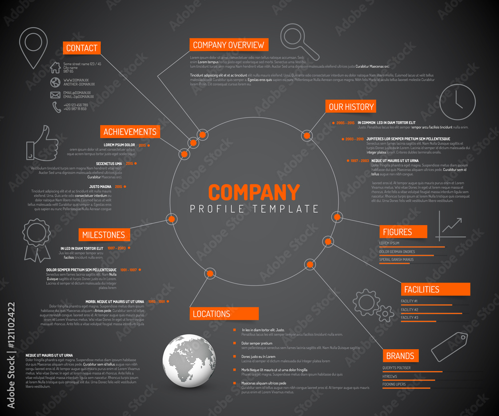Company infographic overview design template Stock Vector | Adobe Stock