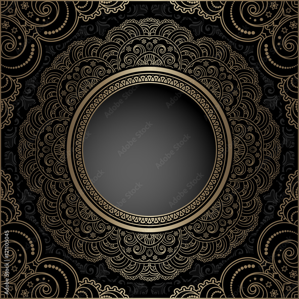 Vintage gold circle frame Stock Vector | Adobe Stock