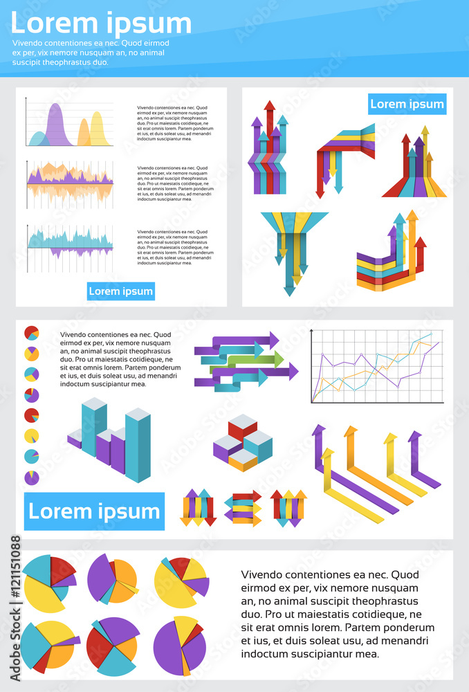Graph Set Finance Diagram Infographic Icon Financial Business Chart ...