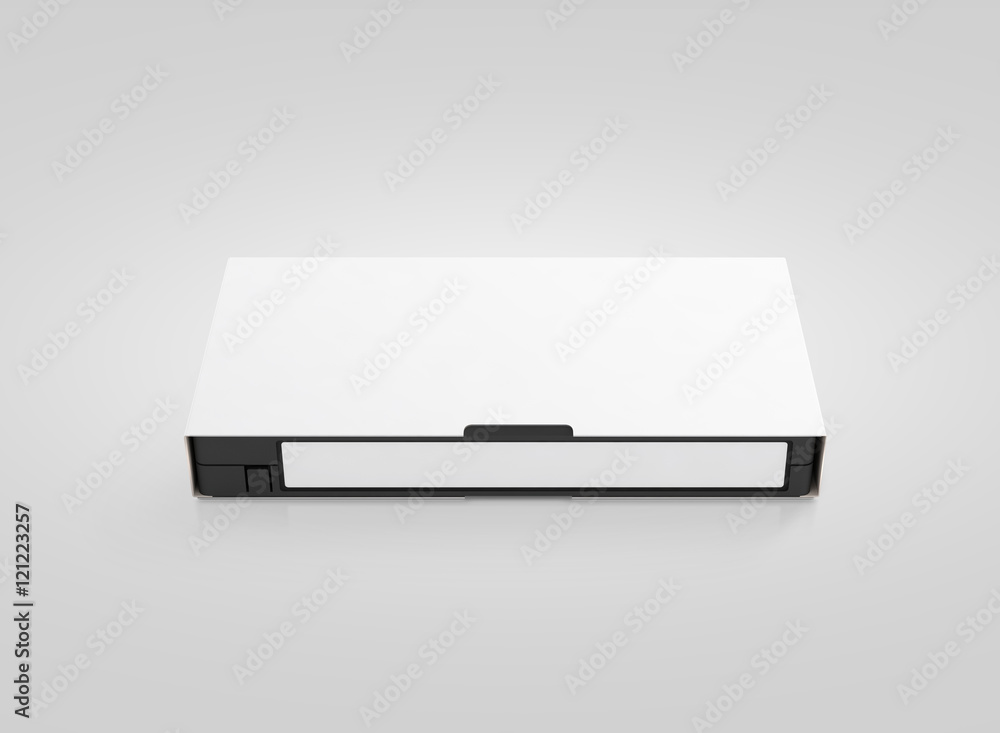 Blank white video cassette tape mockup, isolated, front view, clipping ...