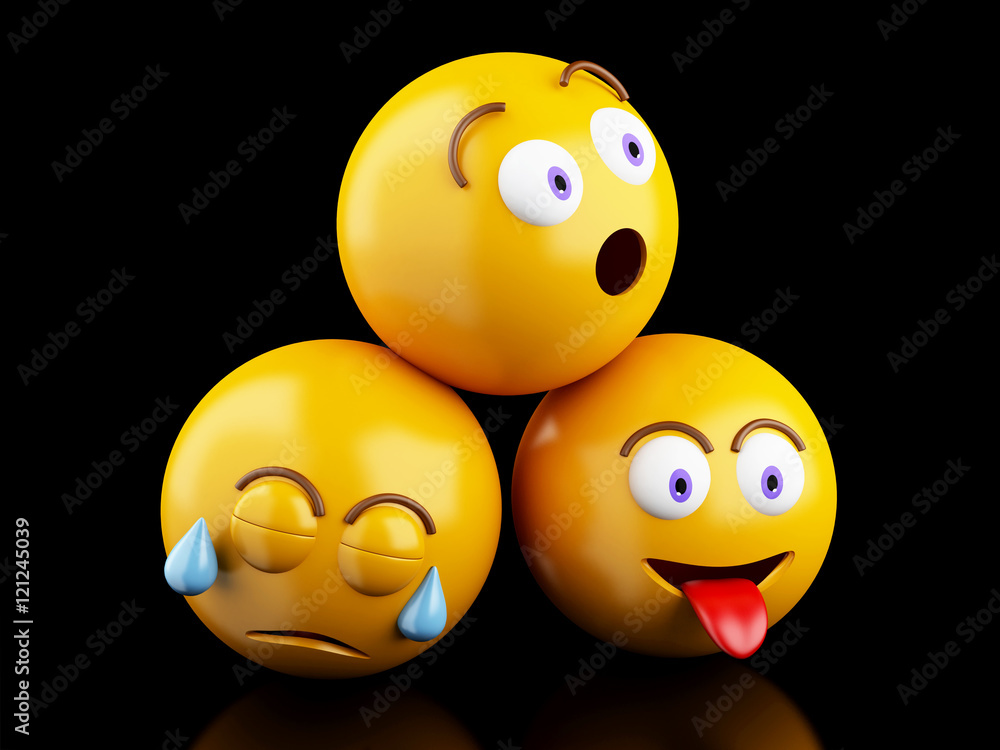 3d Emojis icons with facial expressions. Stock Illustration | Adobe Stock