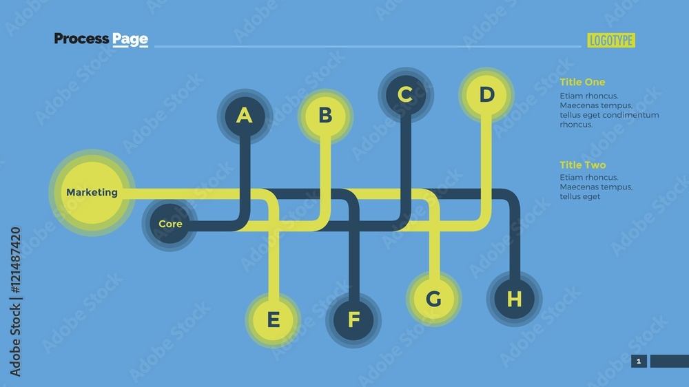 Double Flowchart Plan Slide Template Stock Vector | Adobe Stock