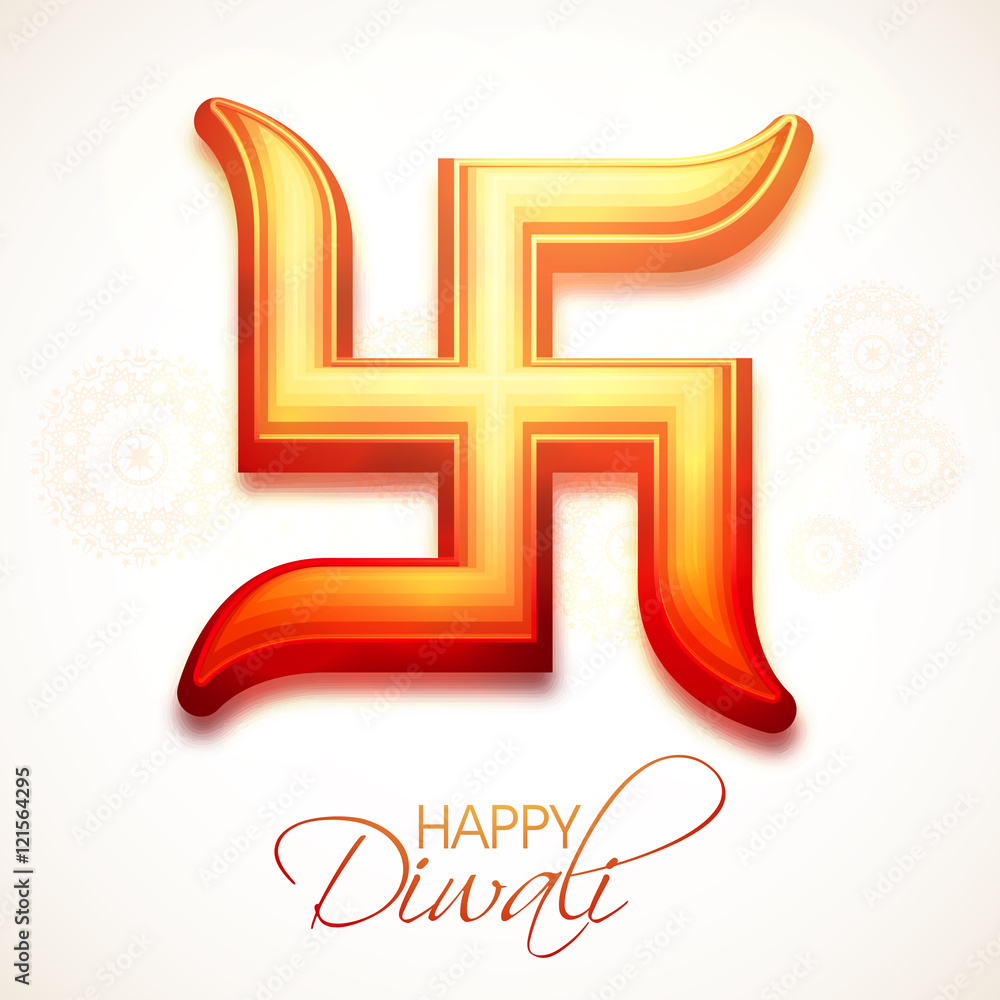 3D Swastika Symbol for Happy Diwali. Stock Vector | Adobe Stock
