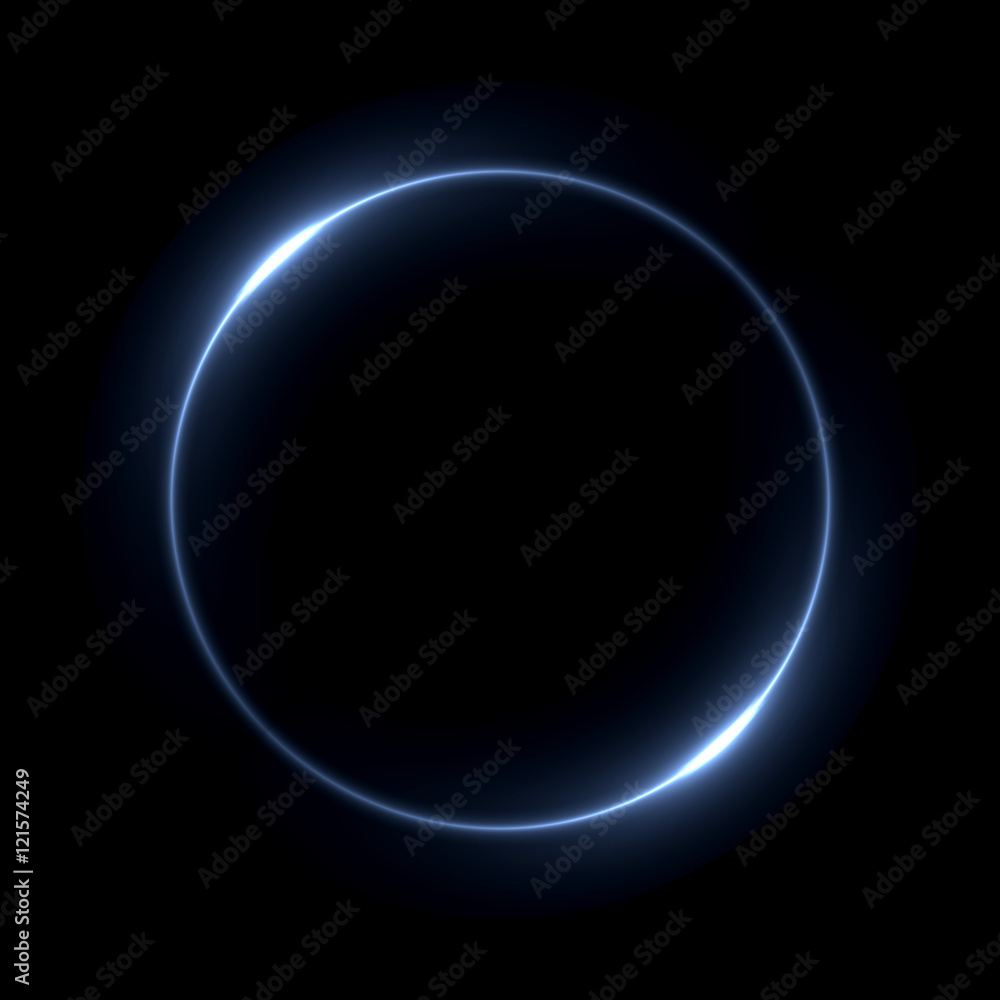 Abstract ring background with luminous swirling backdrop. Glowing ...