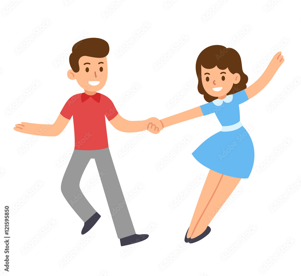 Cartoon dancing couple Stock Vector | Adobe Stock
