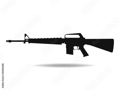 M16 icon .Machine gun black silhouette. Vector illustration Stock ...