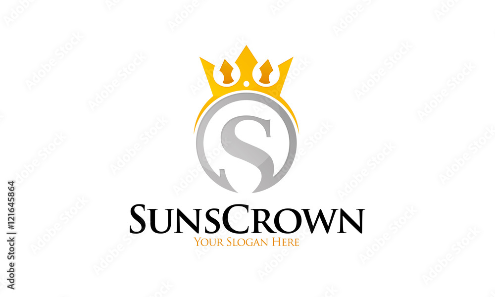 Sun Crown Logo Stock Vector | Adobe Stock