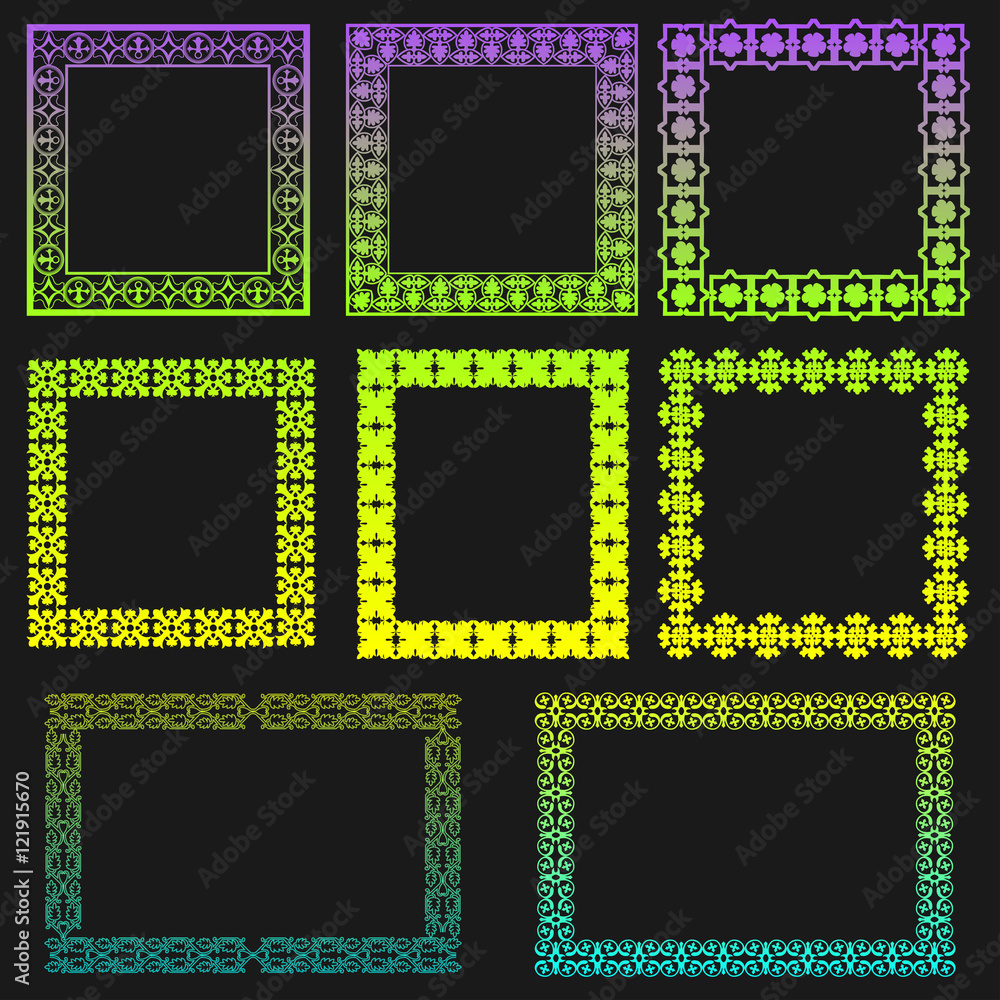 Decorative vintage frames and borders set vector. Vintage collection ...