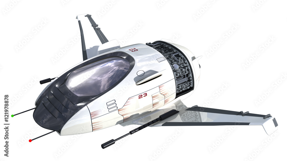 Stock-Illustration „3D Illustration of futuristic spacecraft or ...