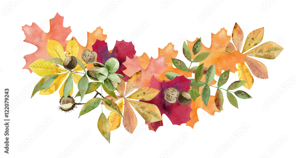 Autumn Leaves Clipart Watercolor