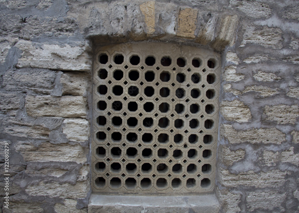 Window grill design of an old middle eastern architecture. Stock Photo ...
