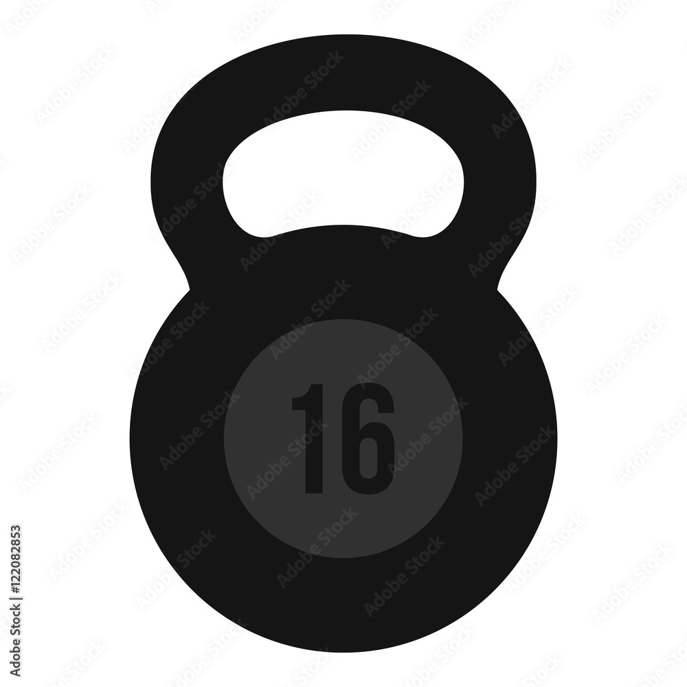 Weight sixteen pounds icon in flat style isolated on white background ...