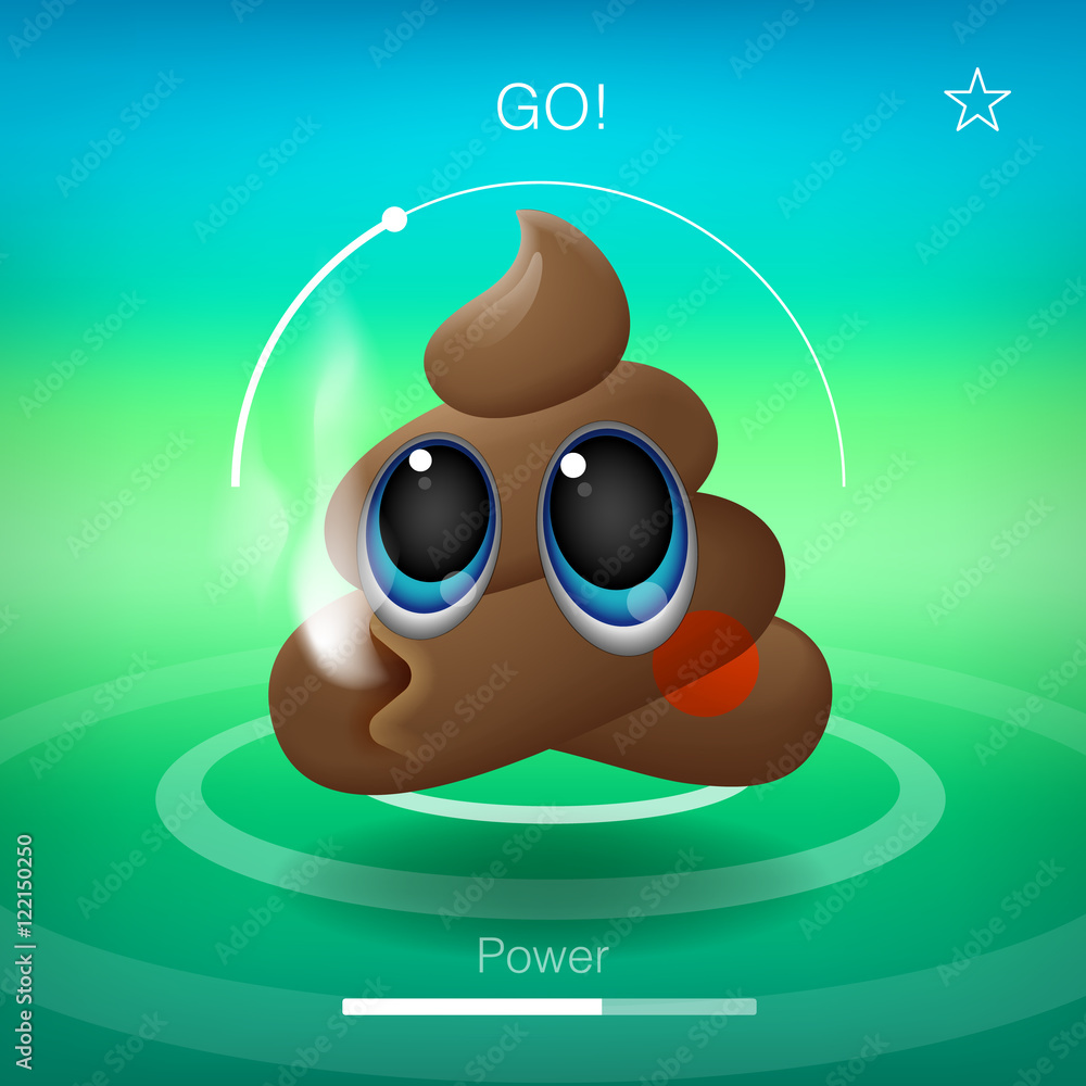 Pile of Poo emoji, shit icon, smiling face with big eyes, symbol ...