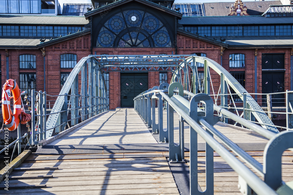 Hamburg, Historical Fish Auction Hall and Landing Jetties Stock Photo ...