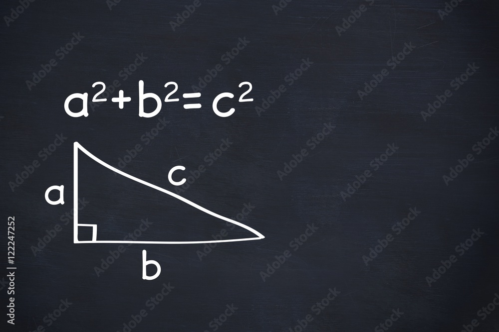 Pythagoras theorem on chalkboard background Stock Photo | Adobe Stock