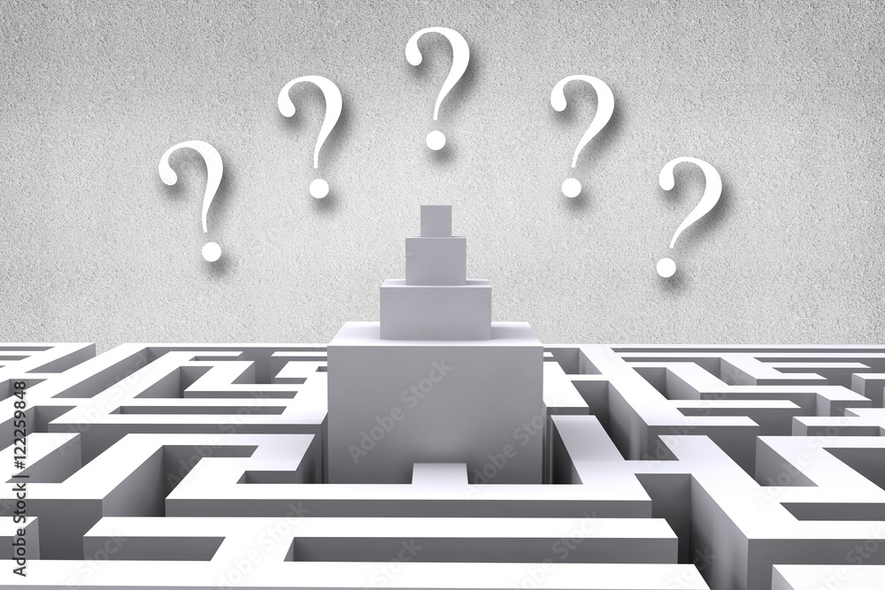 question mark graphics over maze Stock Illustration | Adobe Stock