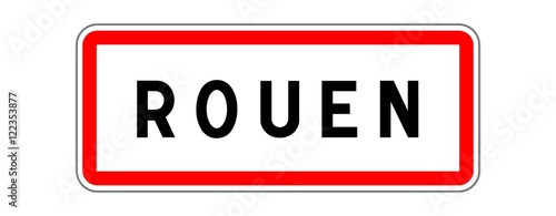 ROUEN panneau entrée agglomération Illustration Stock | Adobe Stock