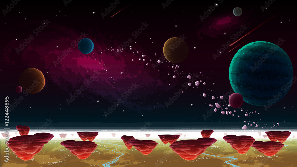 Galaxy space game background Stock Vector | Adobe Stock
