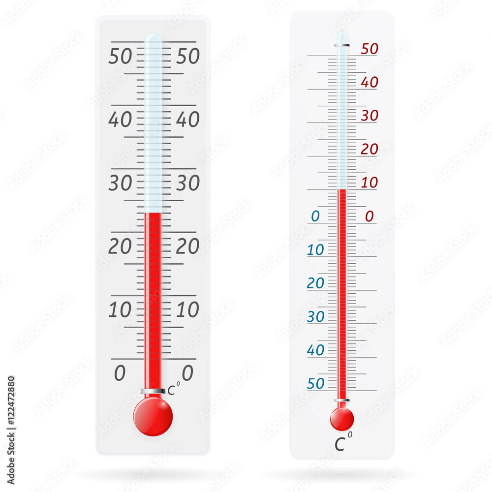 Vertical weather thermometer Stock Vector | Adobe Stock