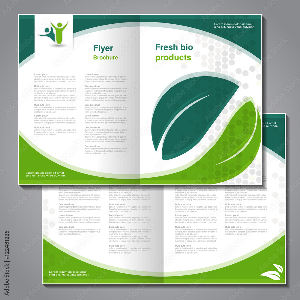 Vector natural brochure, design of nature, bio flyer with simple dotted ...