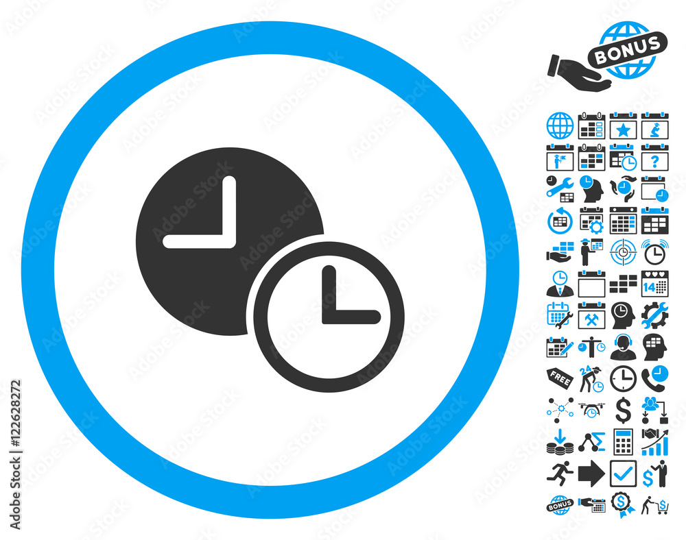 Clocks pictograph with bonus calendar and time management pictures ...