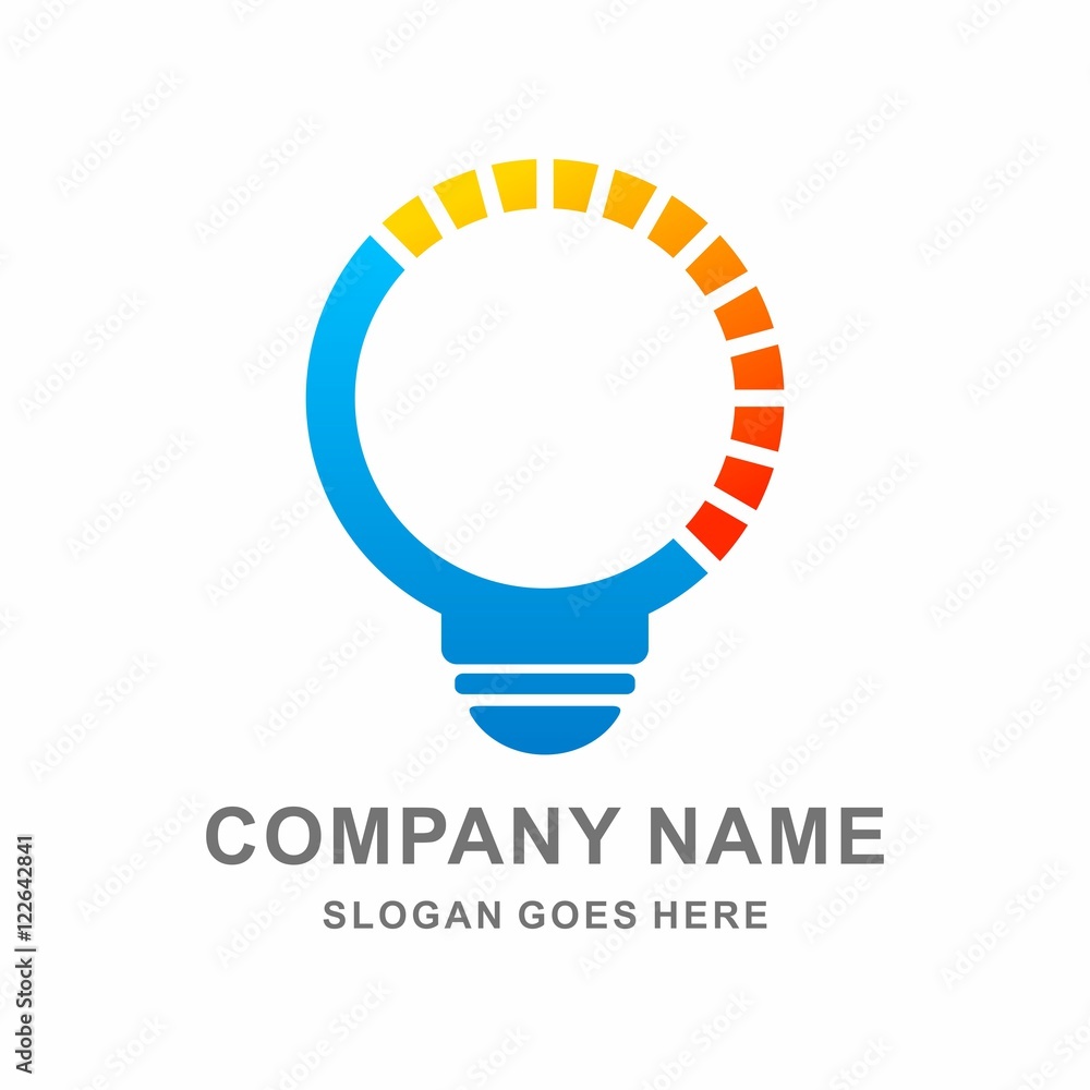 Simple Light Bulb Idea Computer Technology Energy Resources Vector Logo ...