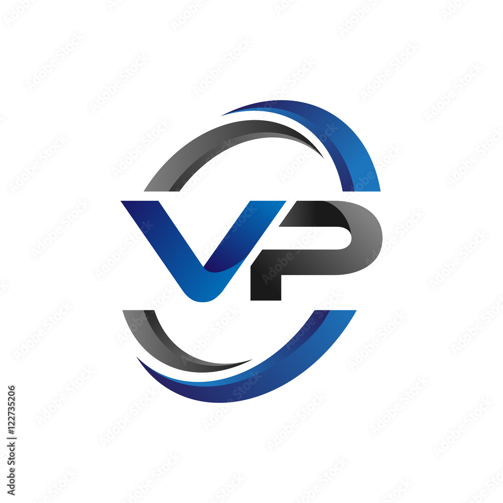 Simple Modern Initial Logo Vector Circle Swoosh vp Stock Vector | Adobe ...
