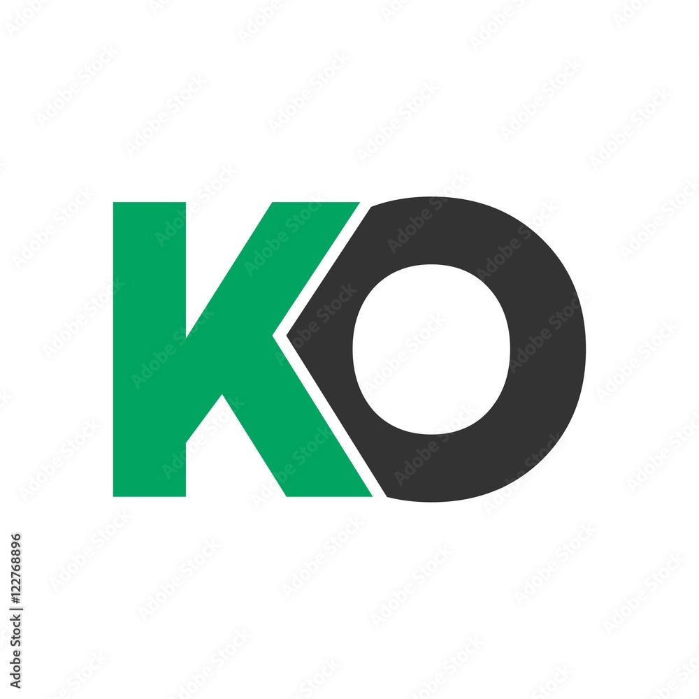 KO letter initial logo design Stock Vector | Adobe Stock