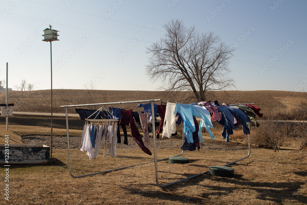 Amish Portable Clothes Line Stock Photo | Adobe Stock