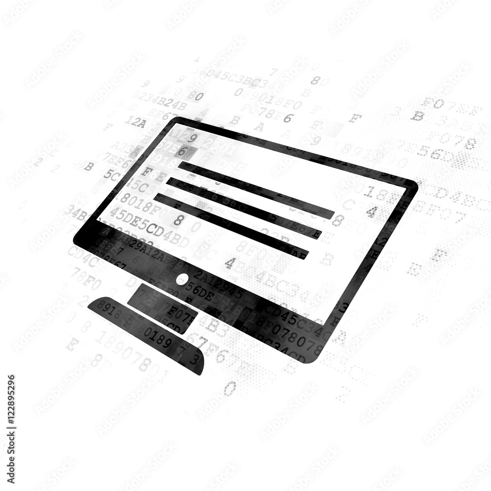 Database concept: Monitor on Digital background Stock Illustration | Adobe Stock