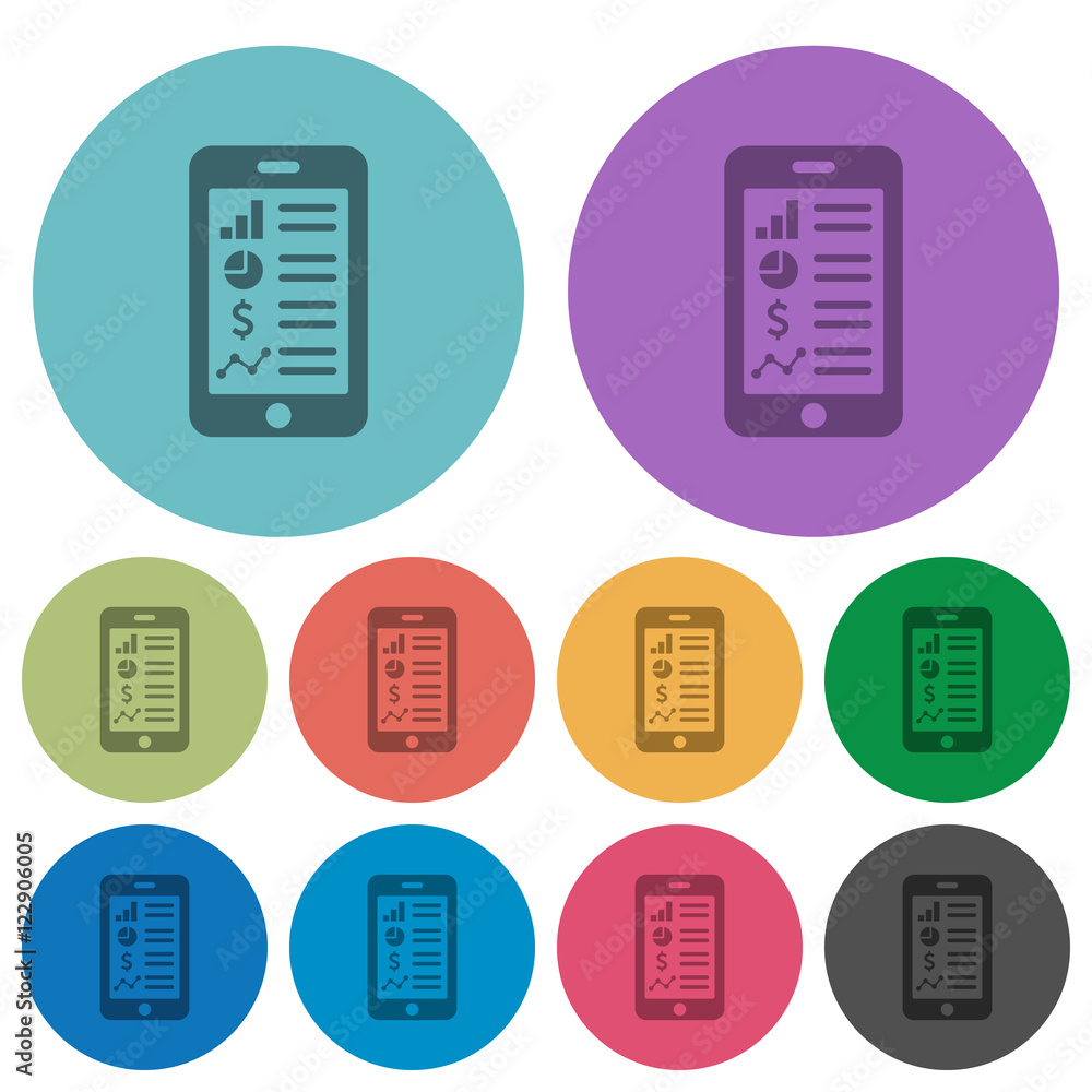 Color mobile application flat icons Stock Vector | Adobe Stock