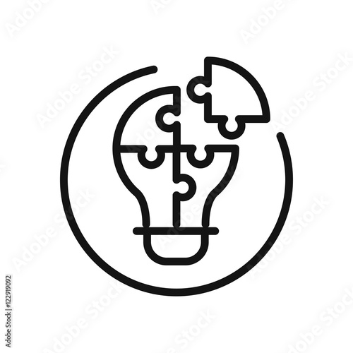 solution lamp puzzle vector illustration design Stock Vector | Adobe Stock