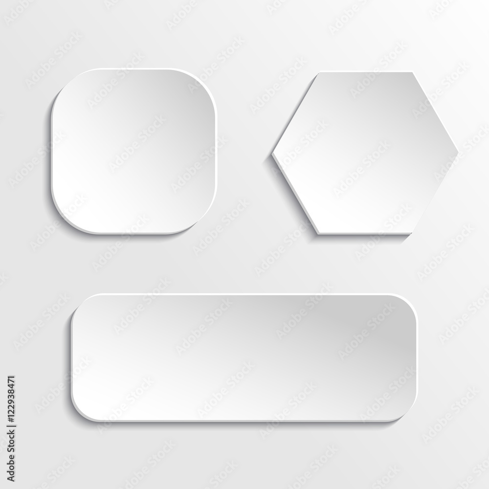 Vector set of paper buttons Stock Vector | Adobe Stock