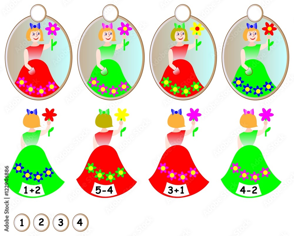 Logic exercise for children - need to find mirror with reflection for ...