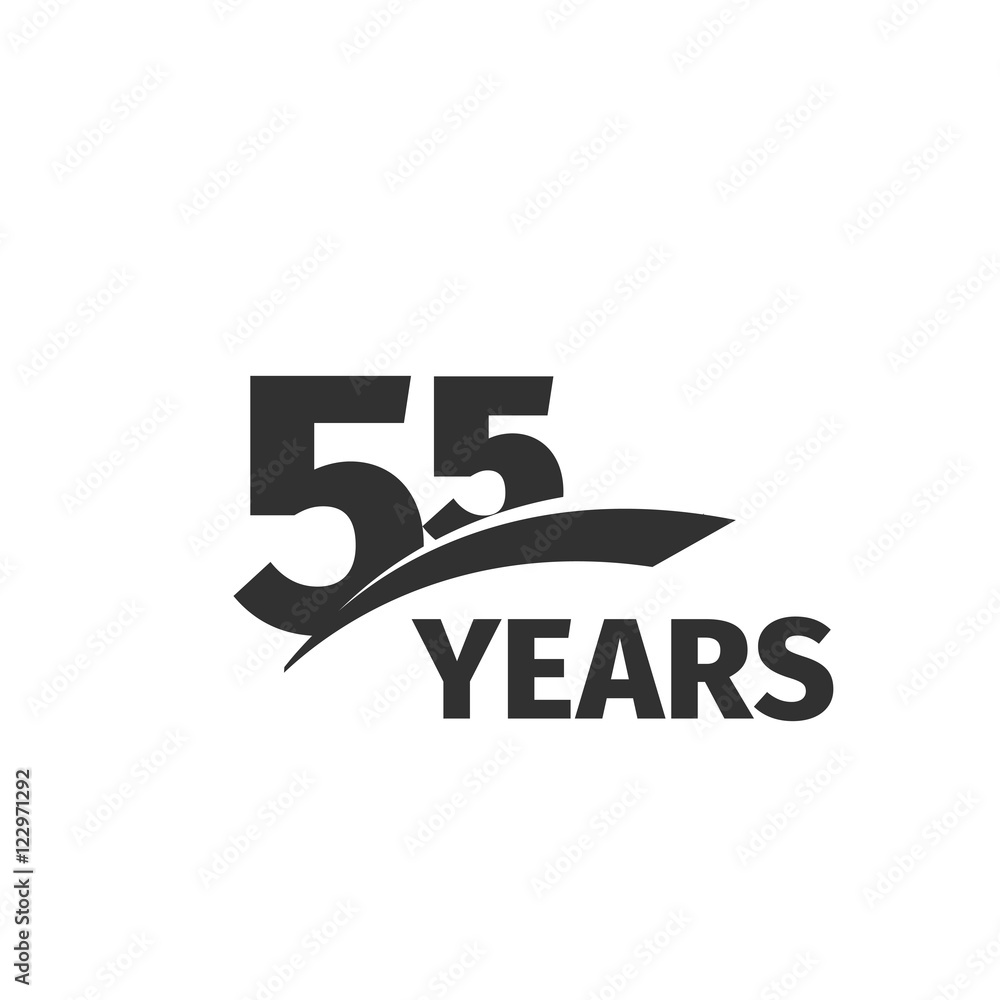 Isolated abstract black color 55th anniversary logo on white background ...