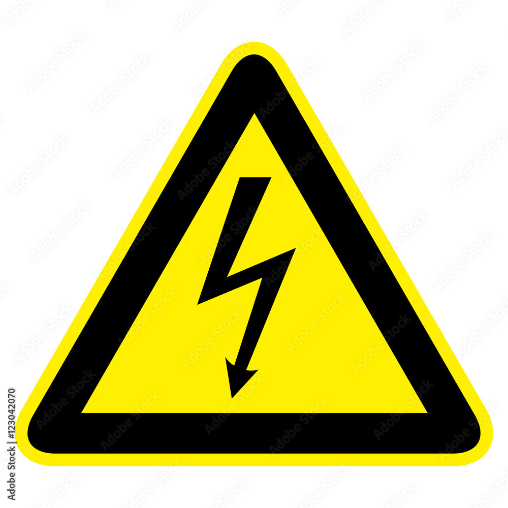 Stock-Vektorgrafik „Warnzeichen Strom“ | Adobe Stock