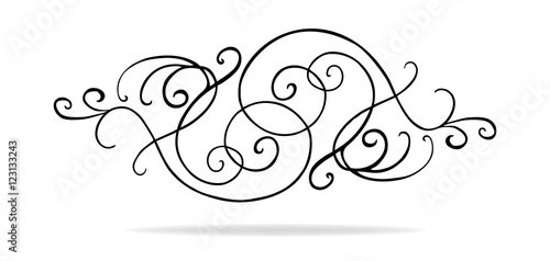 vector of curls and swirls in symmetrical pattern, wedding design or ...