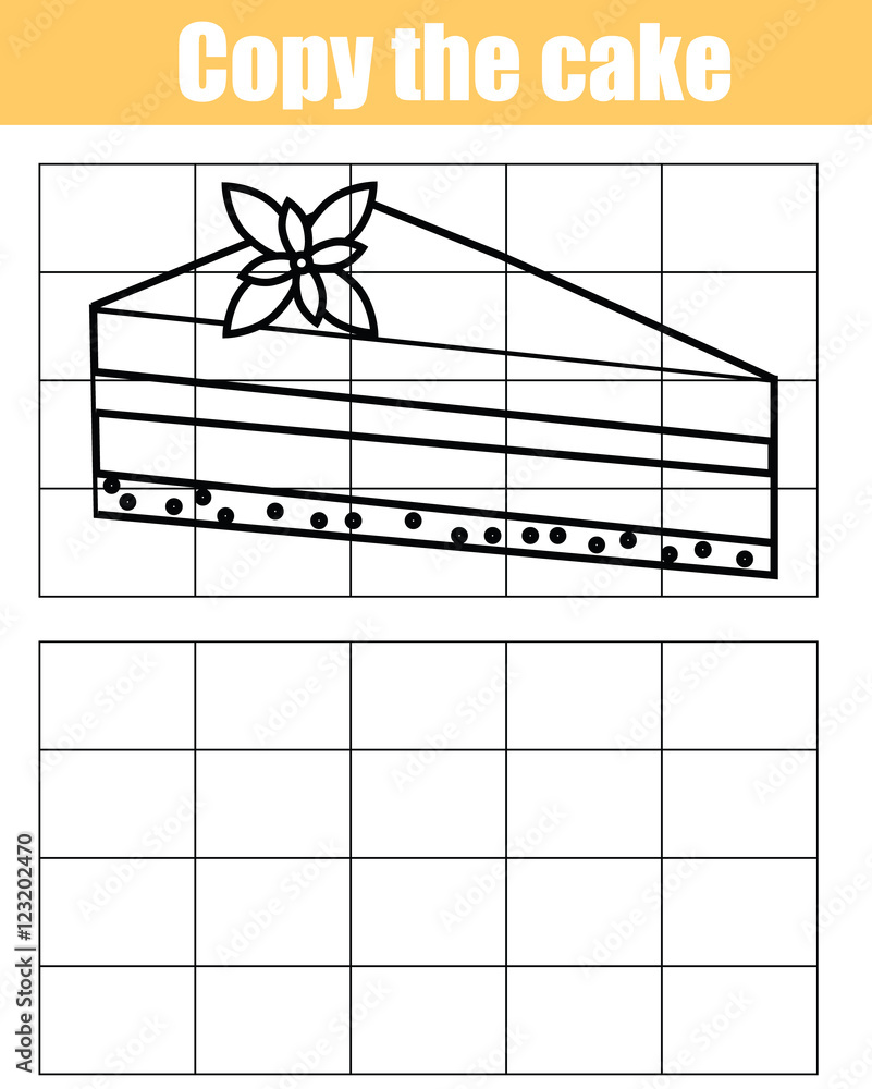 Grid copy children educational game, printable drawing kids activity ...